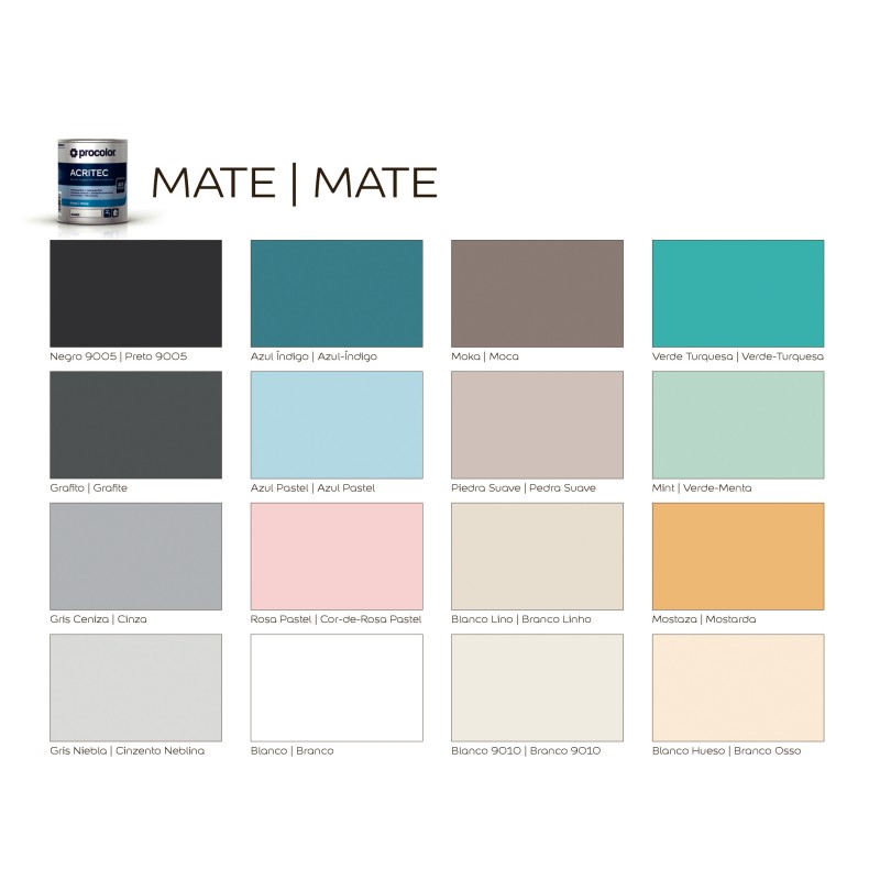 Esmalte al agua mate Kilate AcriTec de Procolor • Pinturas Alejo