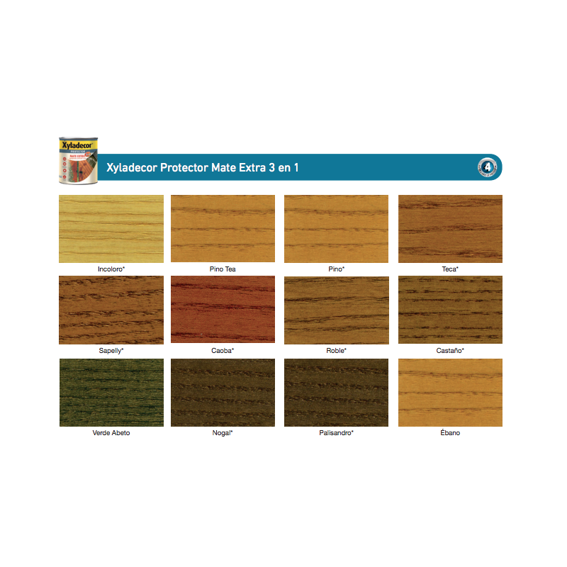 Protector Xyladecor Para Madera Mate Extra 3 en 1 • Pinturas Alejo